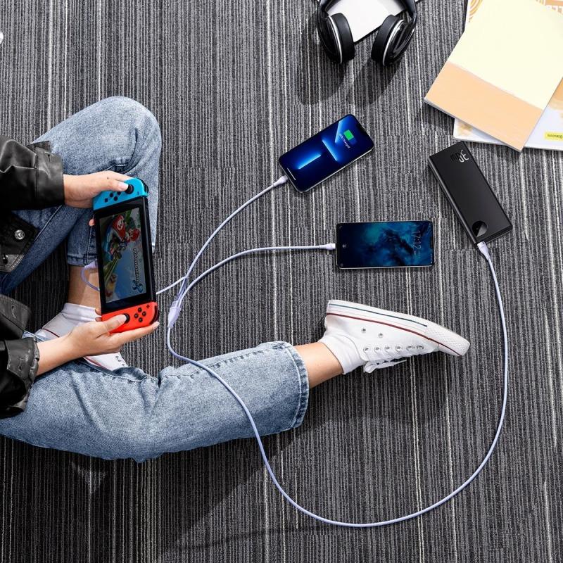 Кабел за зареждане и трансфер на данни Baseus Flash Series Ii 3 в 1 Usb C Usb Type C