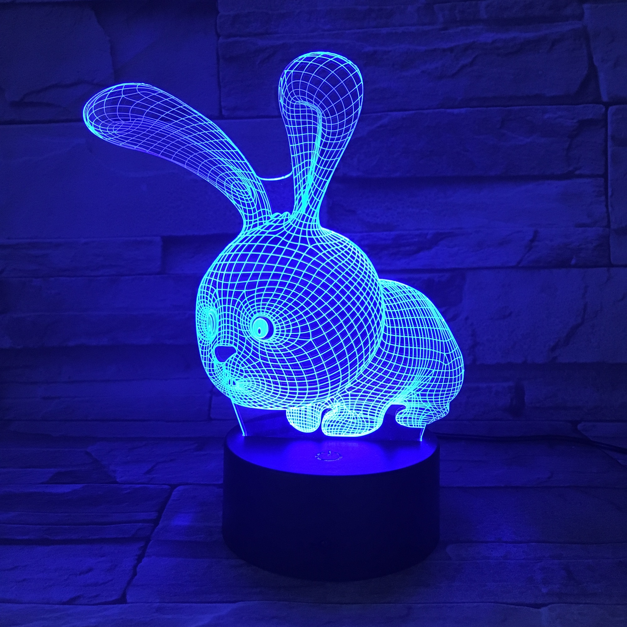 3D led Illúzió lámpa Nyuszi 2 Fekete talp - eMAG.hu