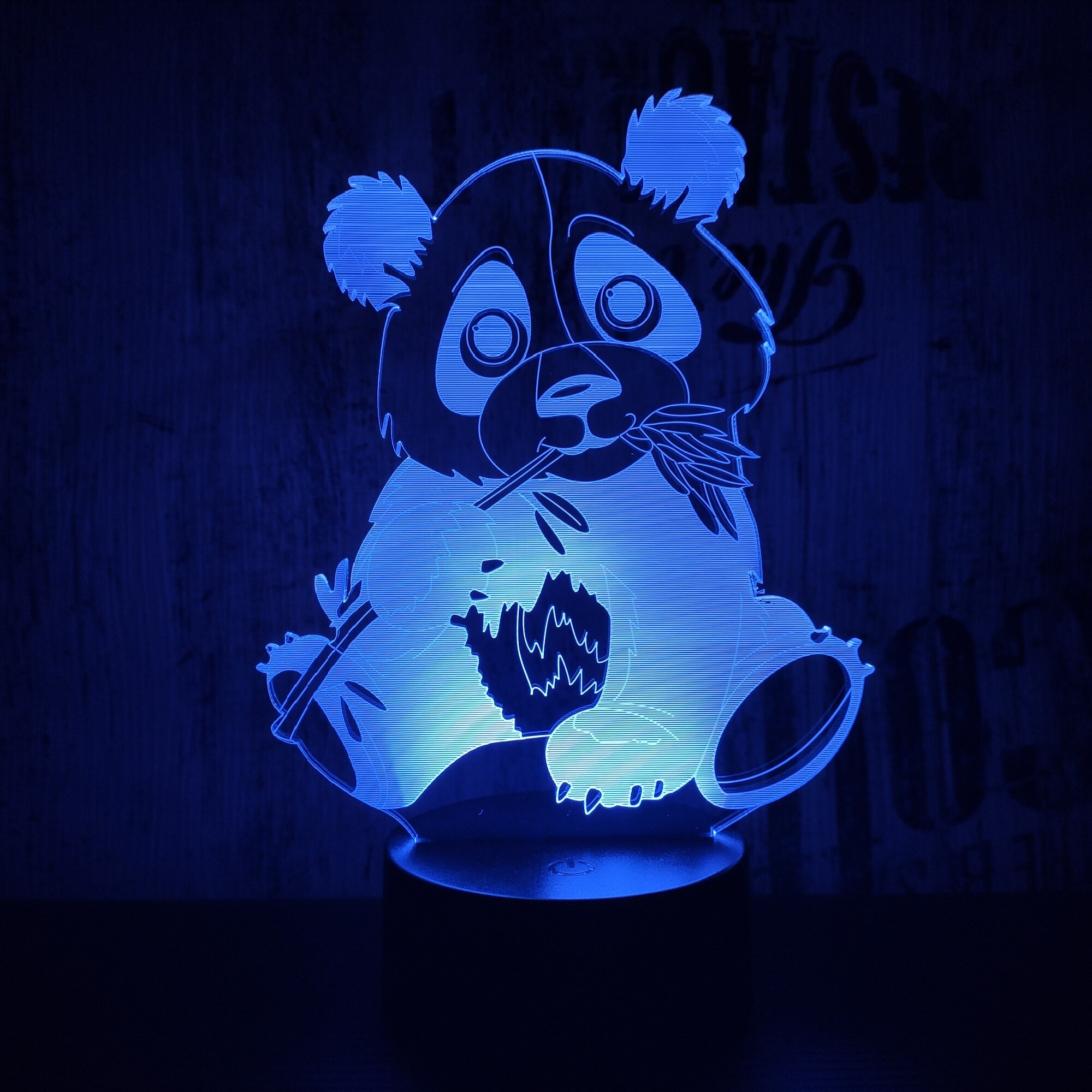 3D led Illúzió lámpa Panda maci Fekete talp - eMAG.hu