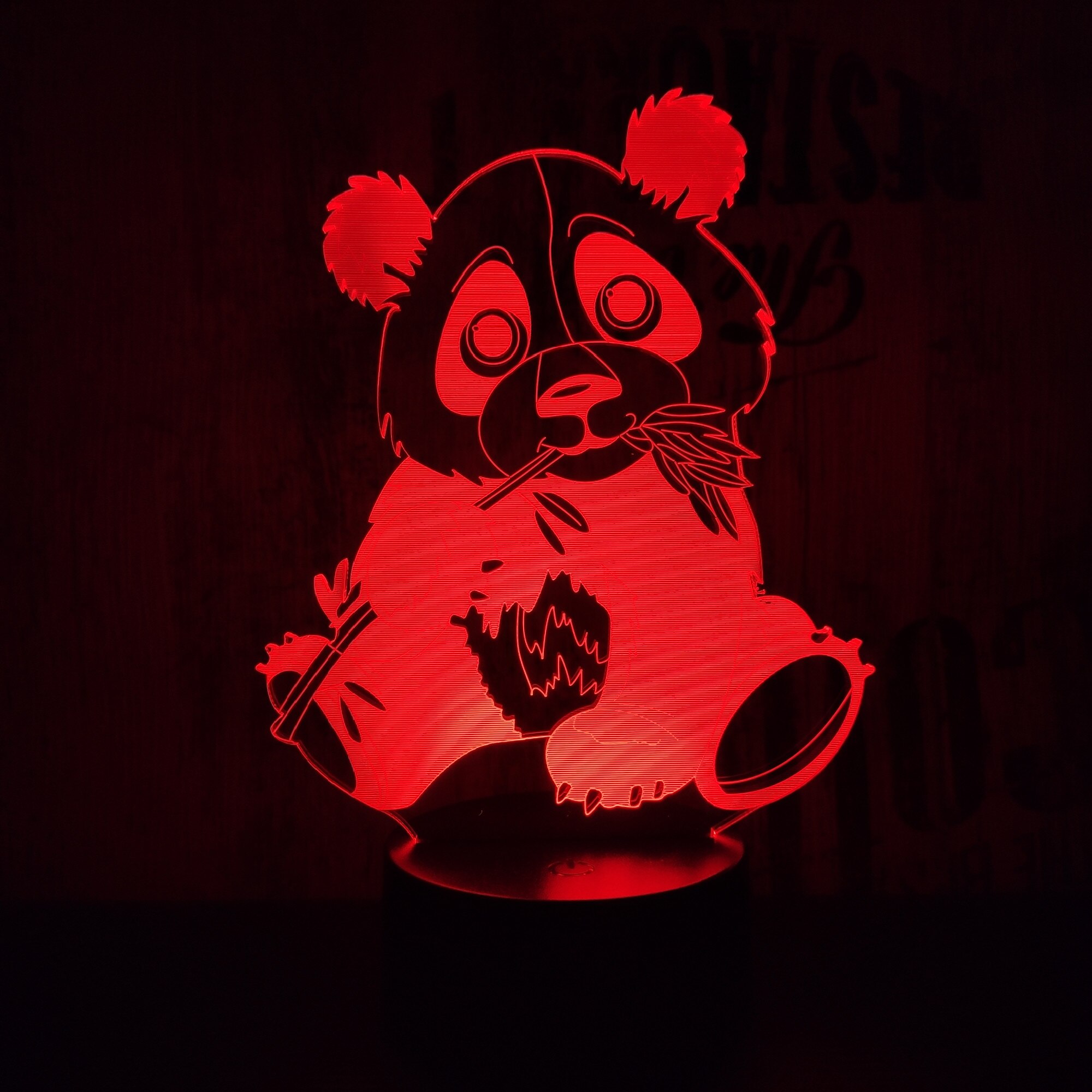3D led Illúzió lámpa Panda maci Fekete talp - eMAG.hu