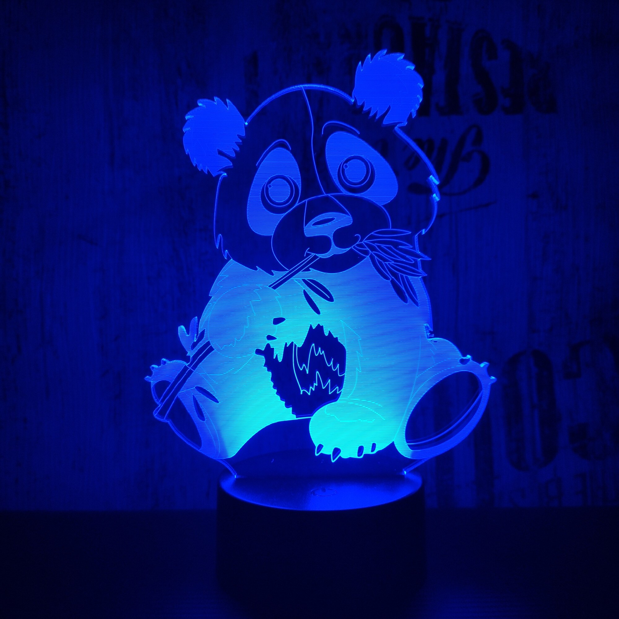 3D led Illúzió lámpa Panda maci Fekete talp - eMAG.hu