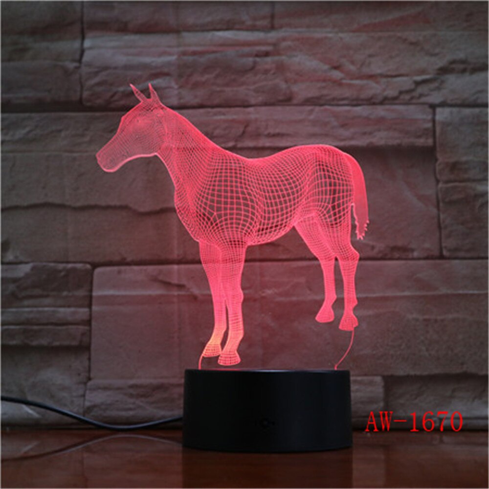 3D led Illúzió lámpa Ló 2 Fekete talp - eMAG.hu