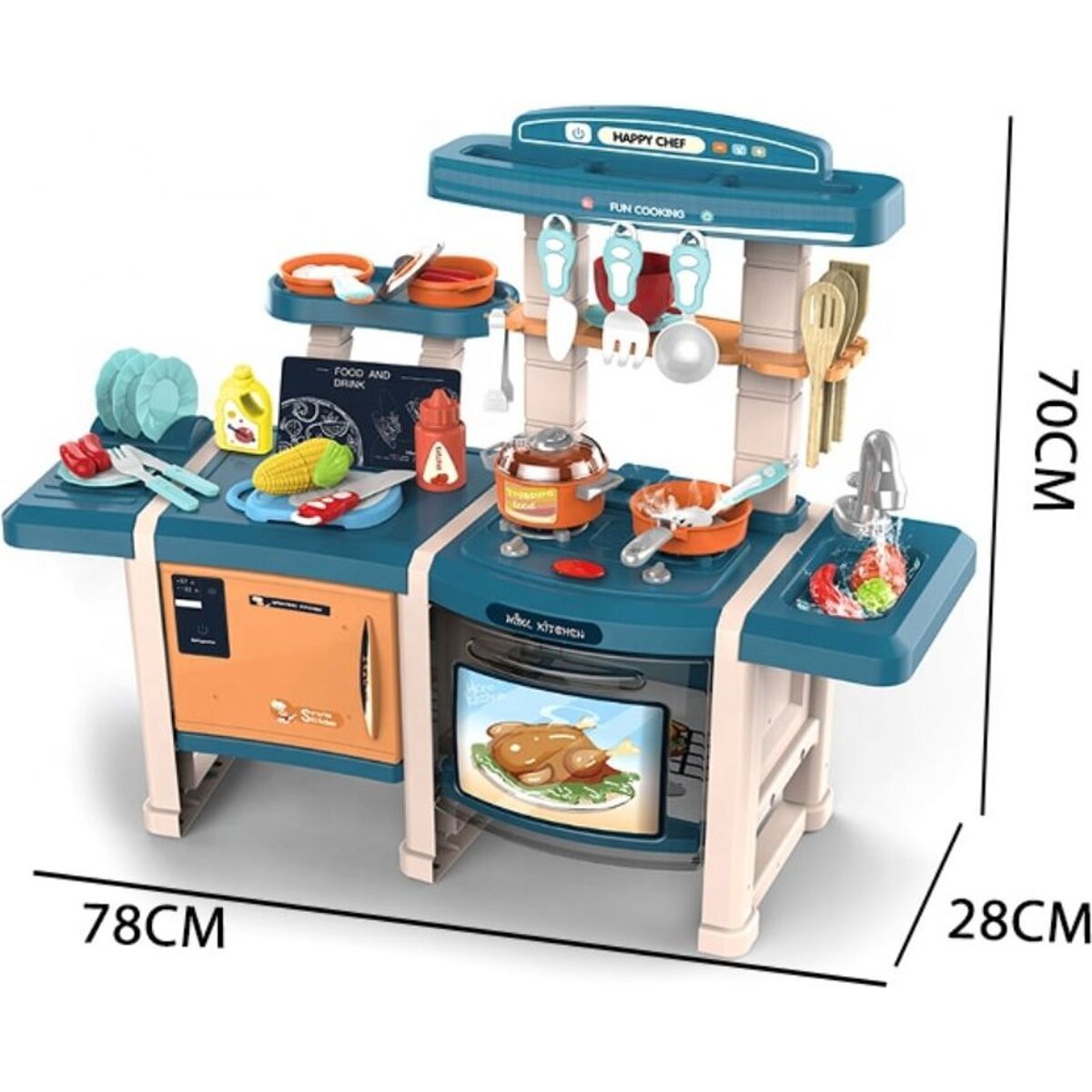 Bucatarie Multifunctionala pentru Copii HAPPY CHEF™ DUBLA XXL cu ABURI ...