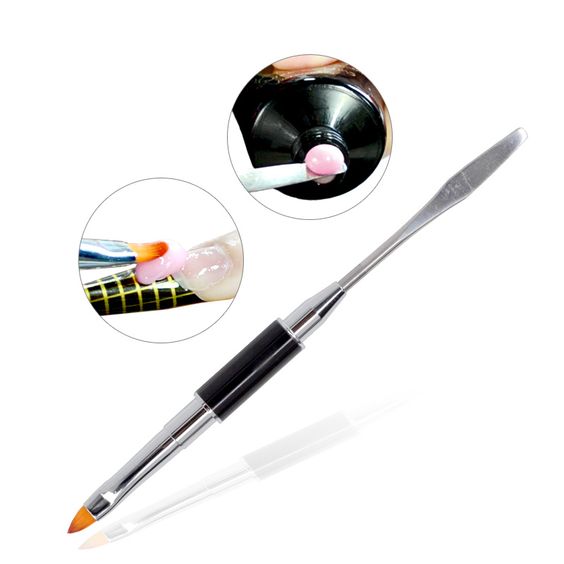 Pensula profesionala cu doua capete pentru manichiura polygel, Venalisa ...