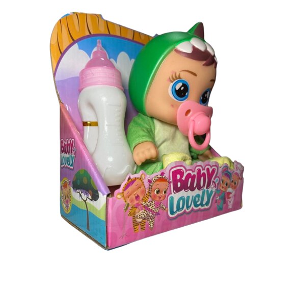 Papusa bebelus plangacios, Baby Lovely, cu biberon si suzeta, cu ...