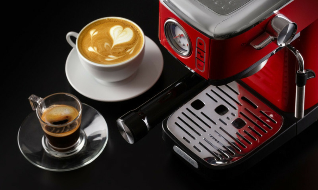 Aparat de cafea espresso, Ariete, 15 bar, 1300 W, latime 14 cm, rosu ...