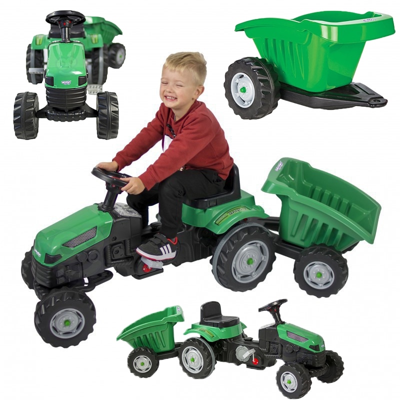 Pedálos traktor, WOOPIE, billenő, zöld/fekete, 3+ - eMAG.hu
