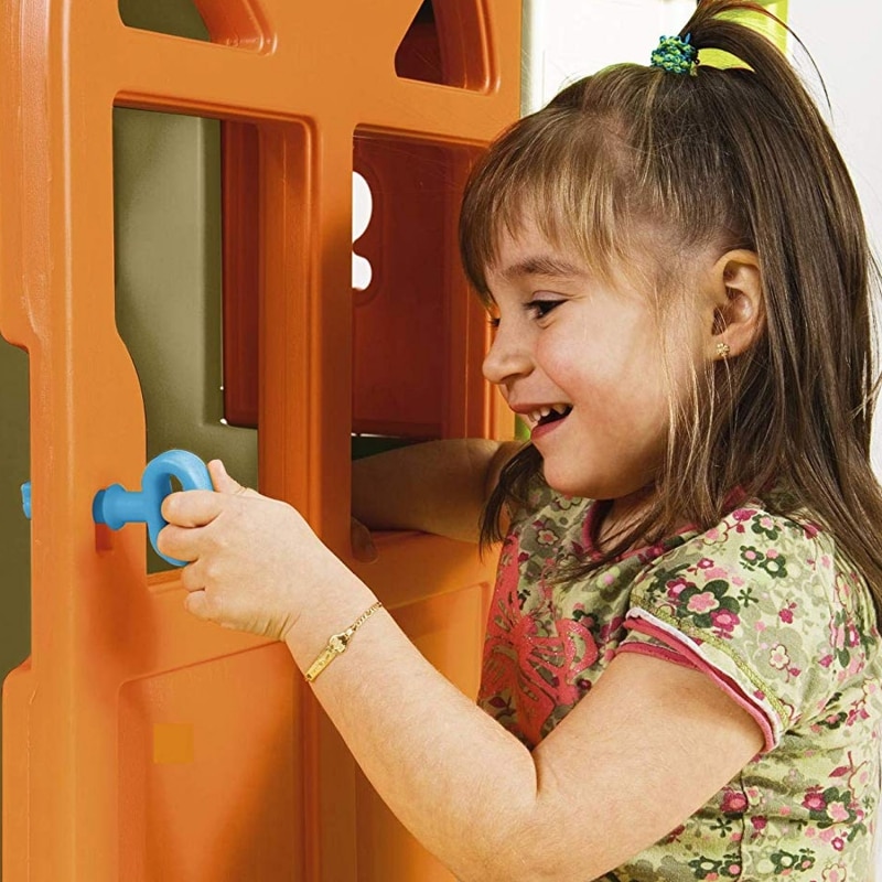 Casuta de gradina pentru copii Feber, Cu gratar, Plastic, Multicolor ...