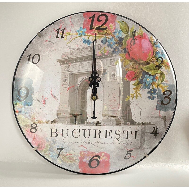 Ceas de perete, roz, 30cm - eMAG.ro