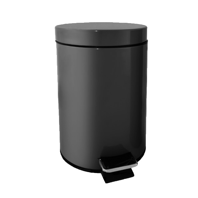 Cos de gunoi pentru baie, cu pedala, 3 litri, metalic, negru Sepio ...