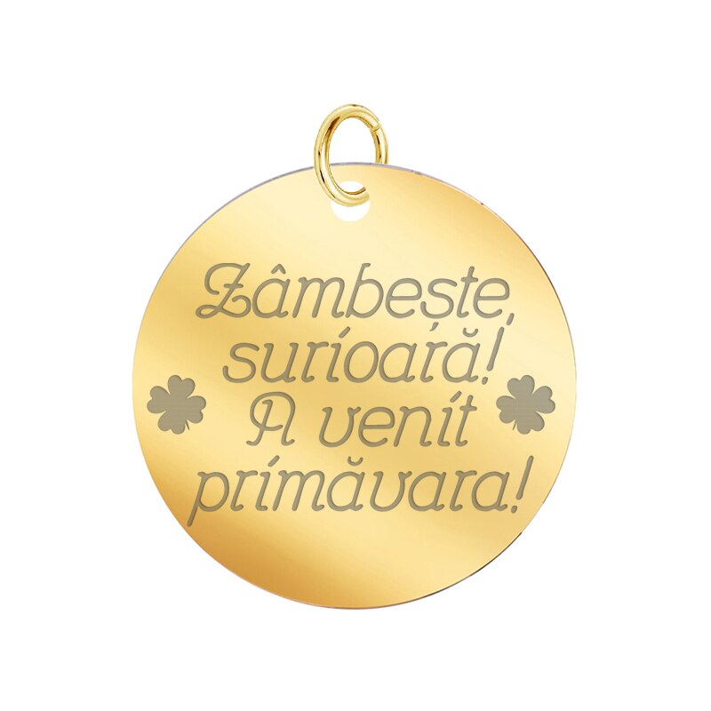 Martisor Pandantiv Inox Banut Auriu Zambeste Surioara - eMAG.ro