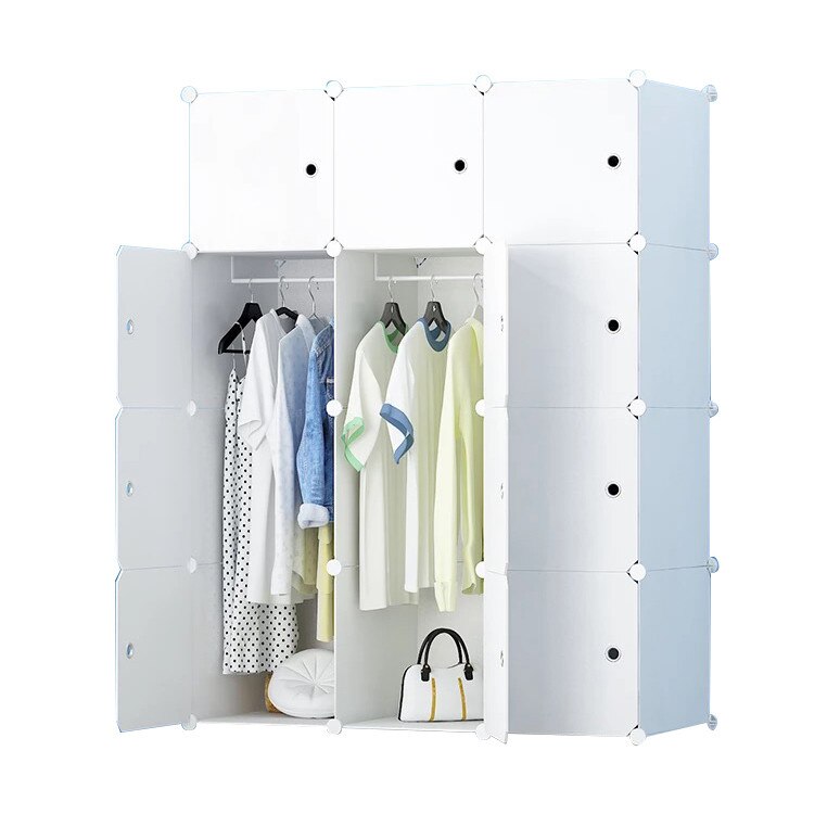 Dulap Modular, 12 Usi, Naimeed D2672W, Alb, 147x111x37 cm - eMAG.ro