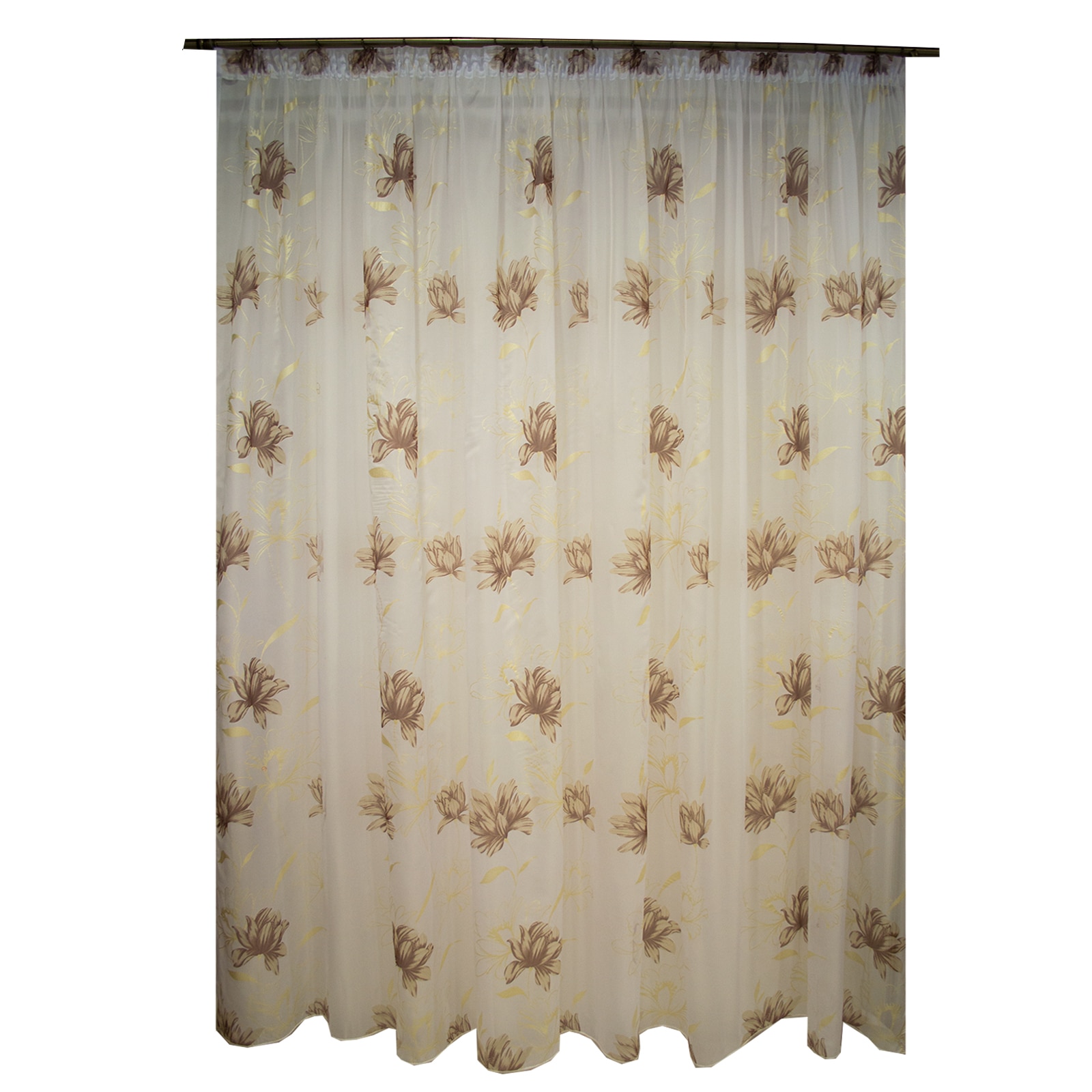 Perdea Velaria flori maro, 500x245 cm - eMAG.ro