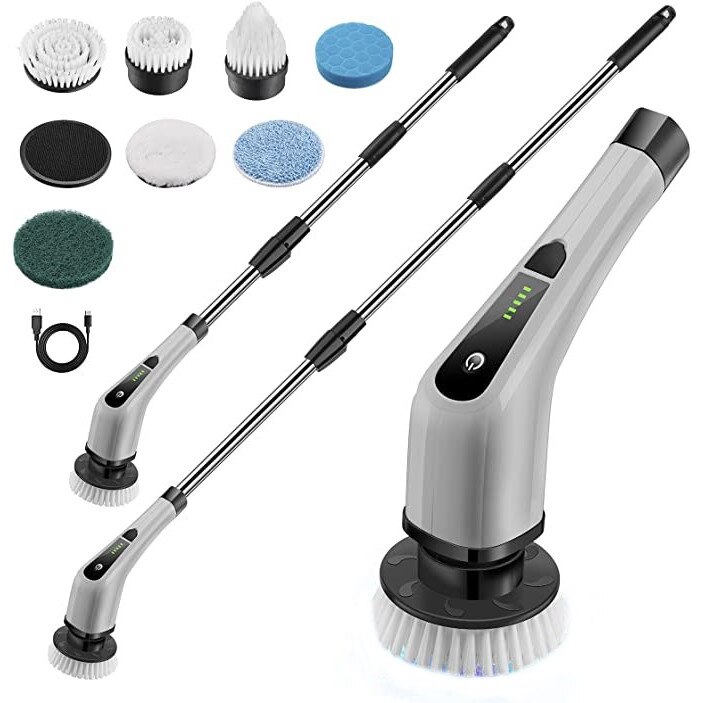 Mop electric fara fir cu 7 capete de perie si maner extensibil - eMAG.ro