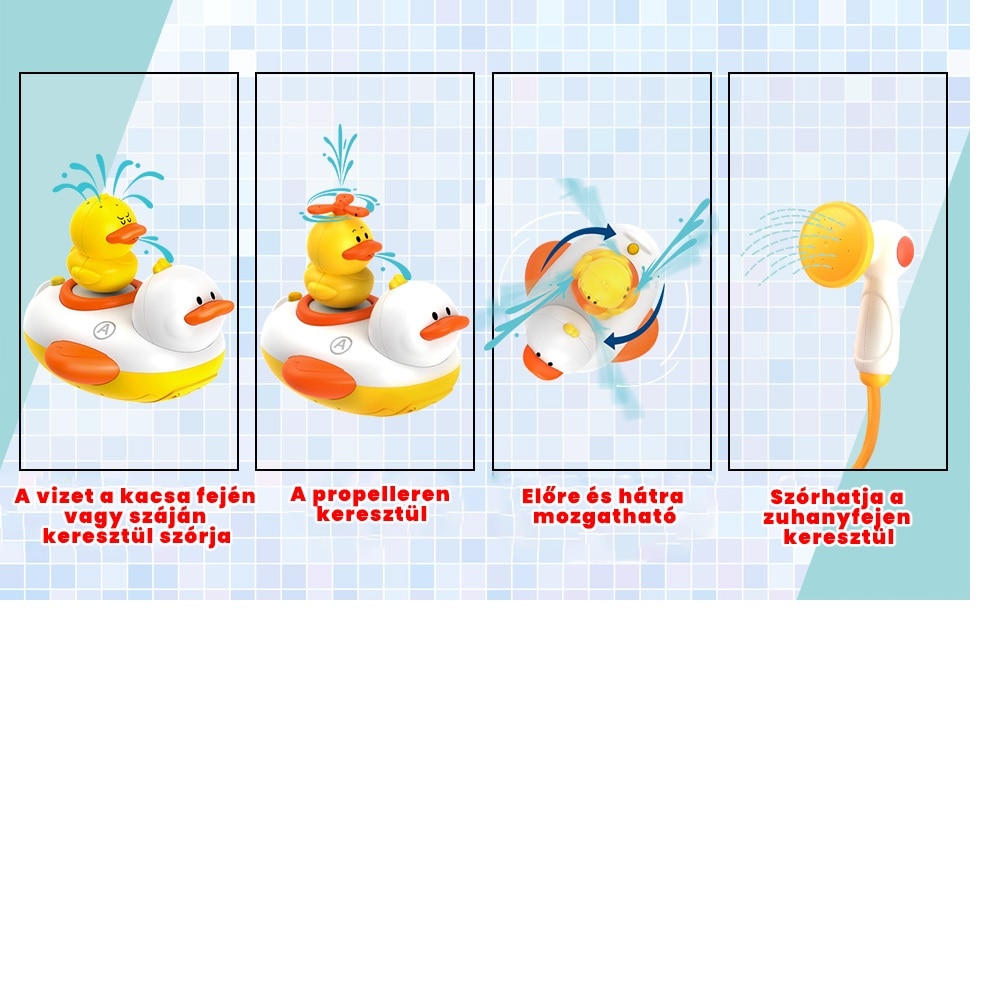 Pitikot fürdőjáték vízpermettel csecsemőknek és gyerekeknek, lebegő ...