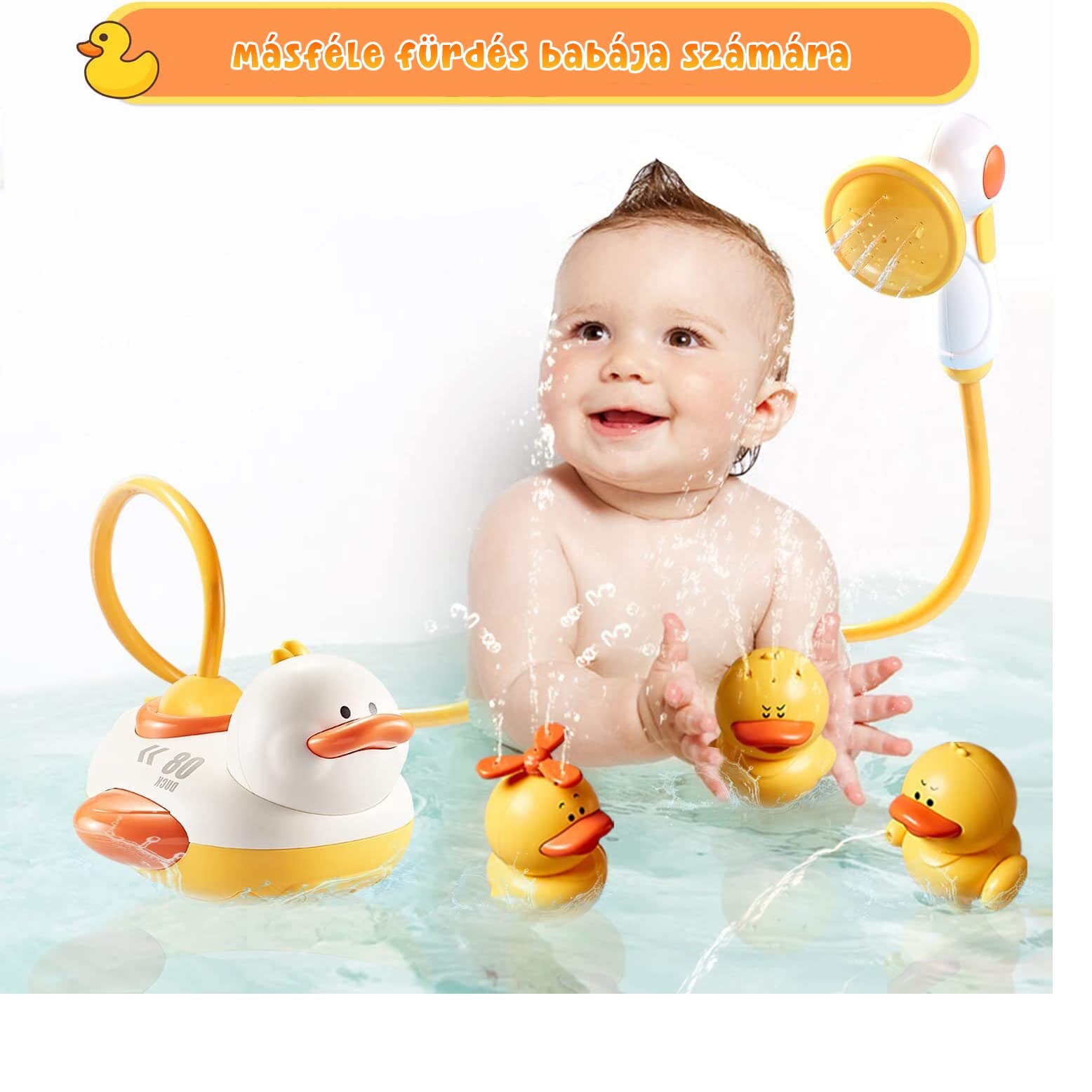 Pitikot fürdőjáték vízpermettel csecsemőknek és gyerekeknek, lebegő ...