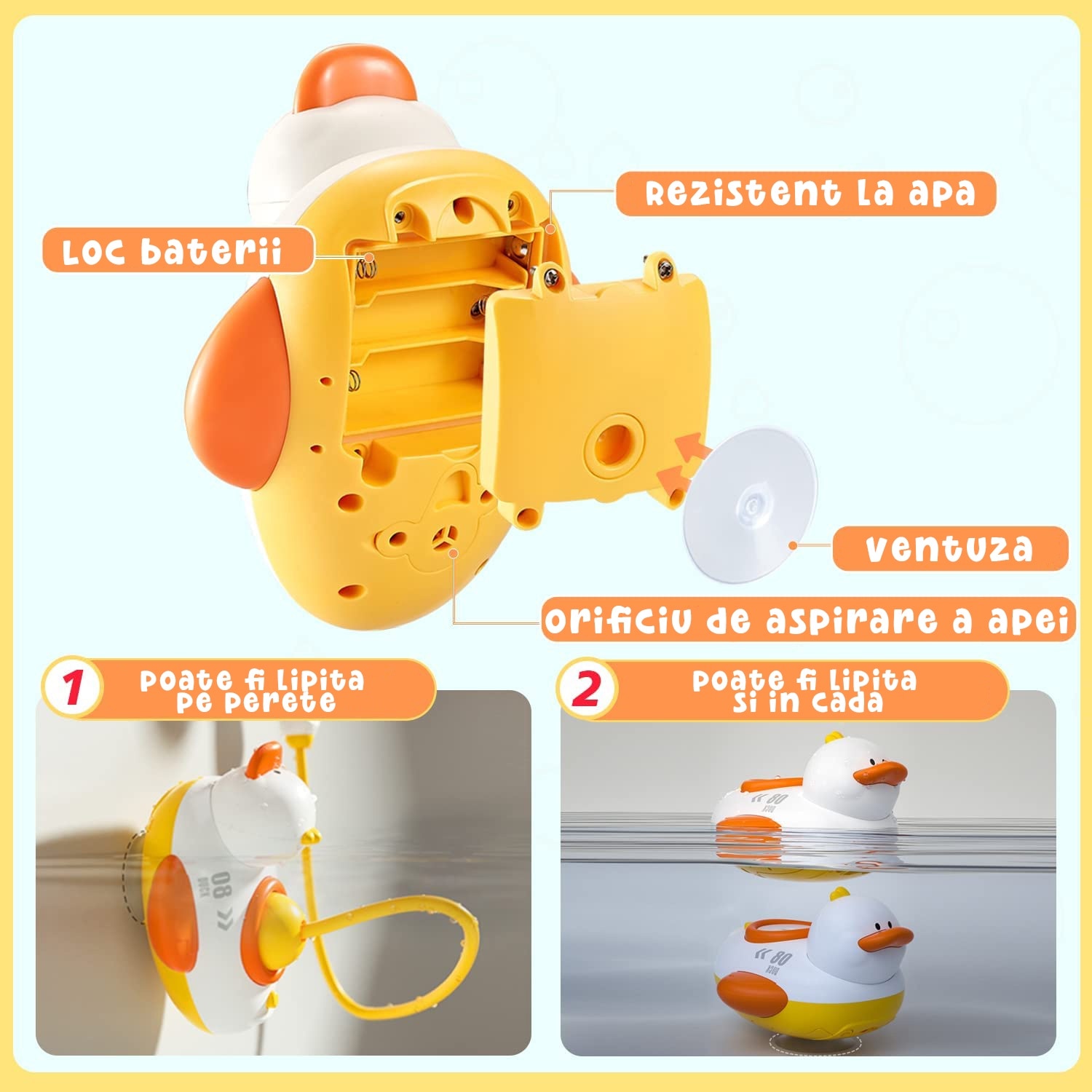 Jucarie de baie cu pulverizator de apa Pitikot ®, pentru bebelusi si ...