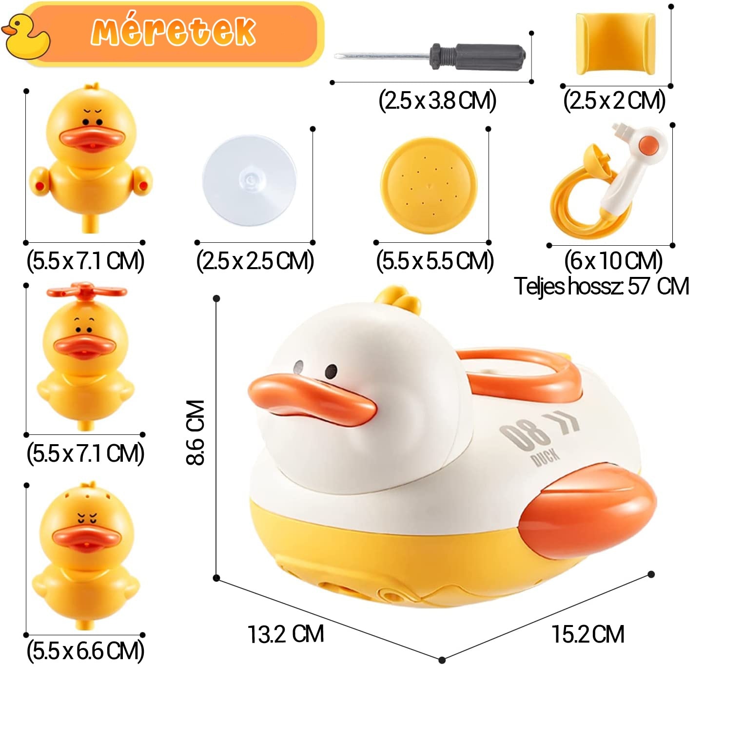 Pitikot fürdőjáték vízpermettel csecsemőknek és gyerekeknek, lebegő ...