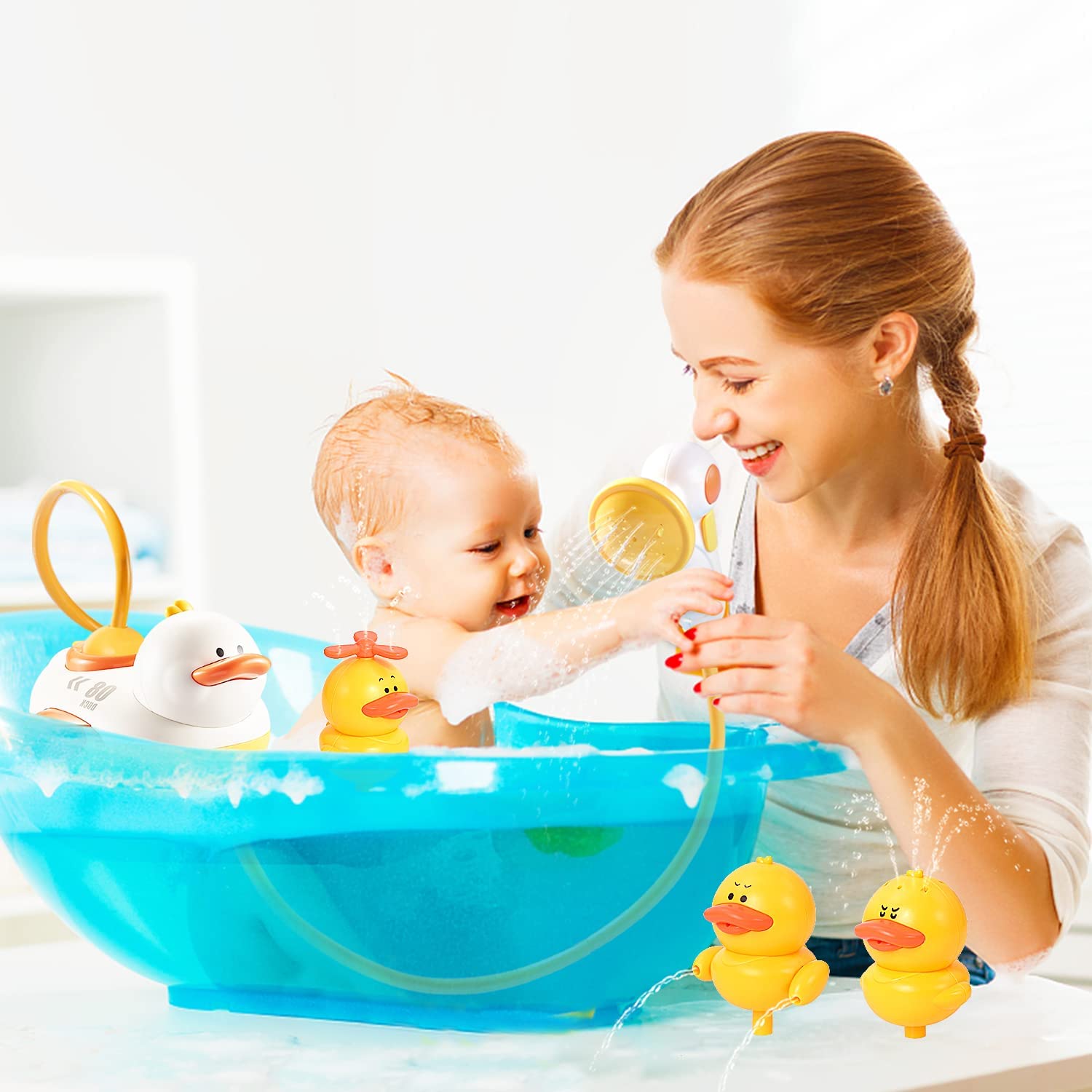 Pitikot fürdőjáték vízpermettel csecsemőknek és gyerekeknek, lebegő ...