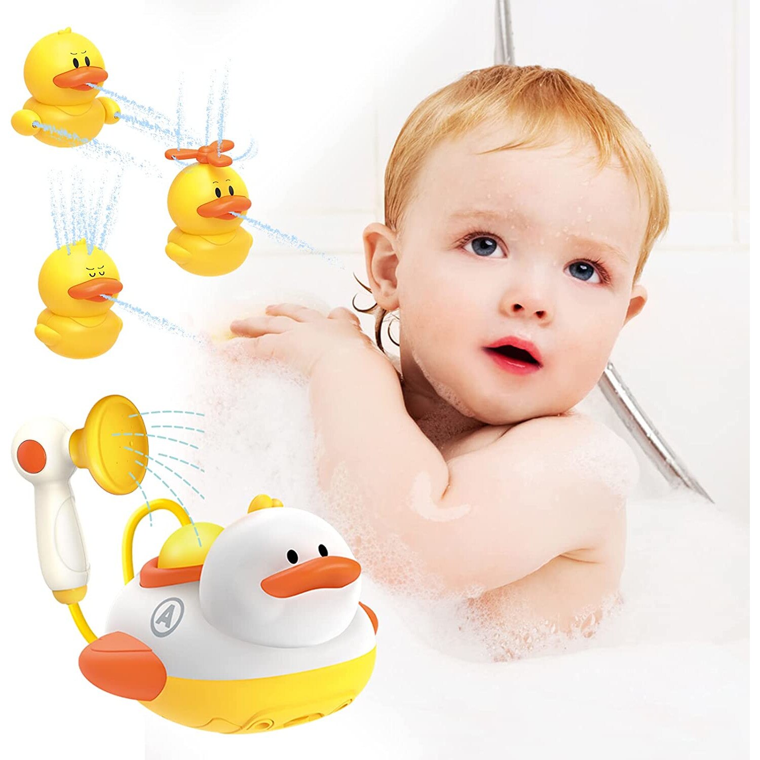 Pitikot fürdőjáték vízpermettel csecsemőknek és gyerekeknek, lebegő ...