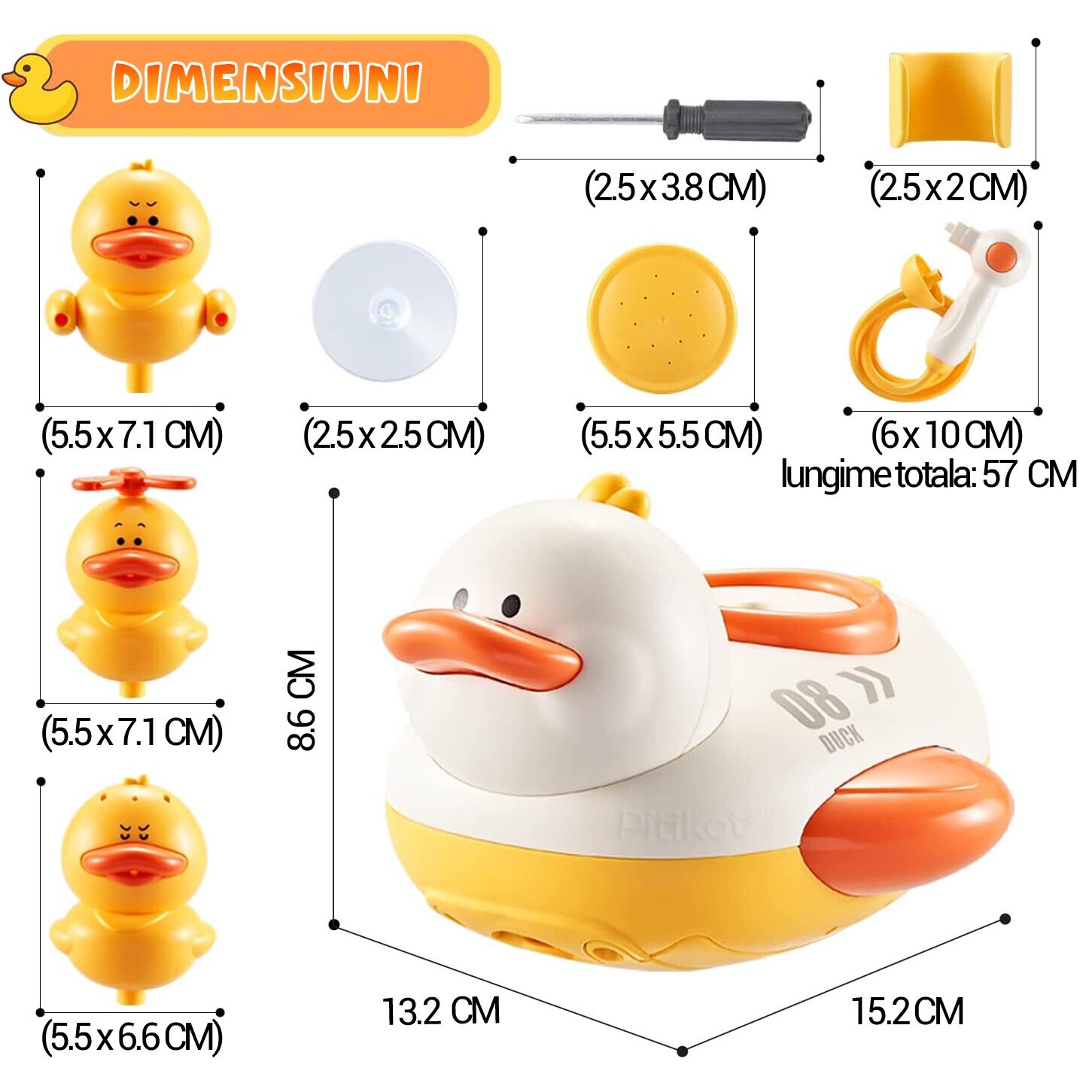 Jucarie de baie cu pulverizator de apa Pitikot ®, pentru bebelusi si ...