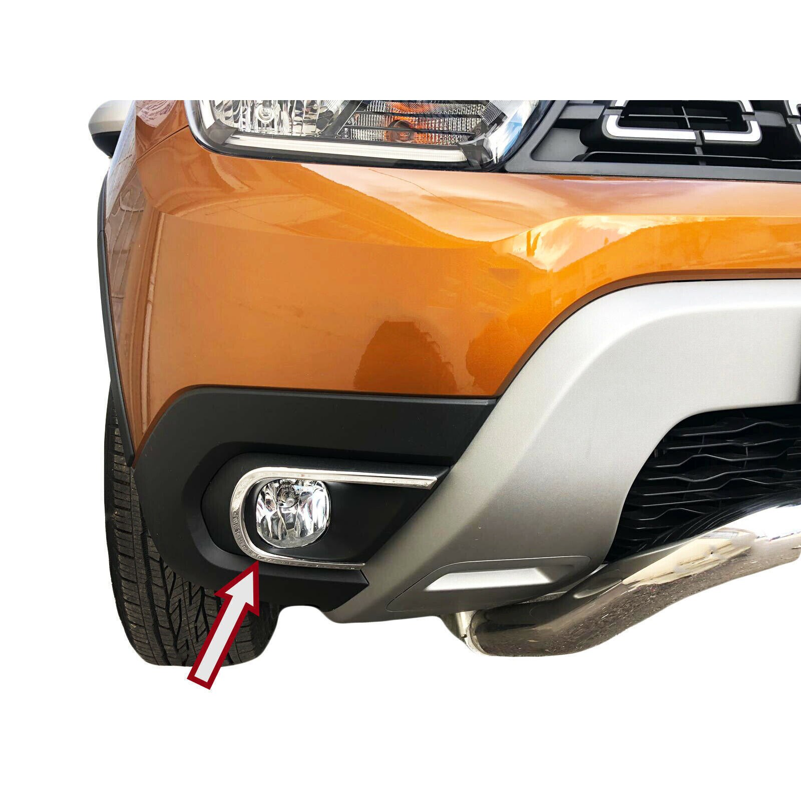 Set de 2 ornamente crom proiectoare/faruri ceata pentru Duster II din ...