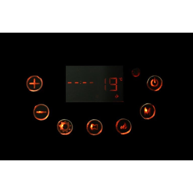 Електрическа стенна камина, извита, 1800W, ефект на истински пламък, с ...