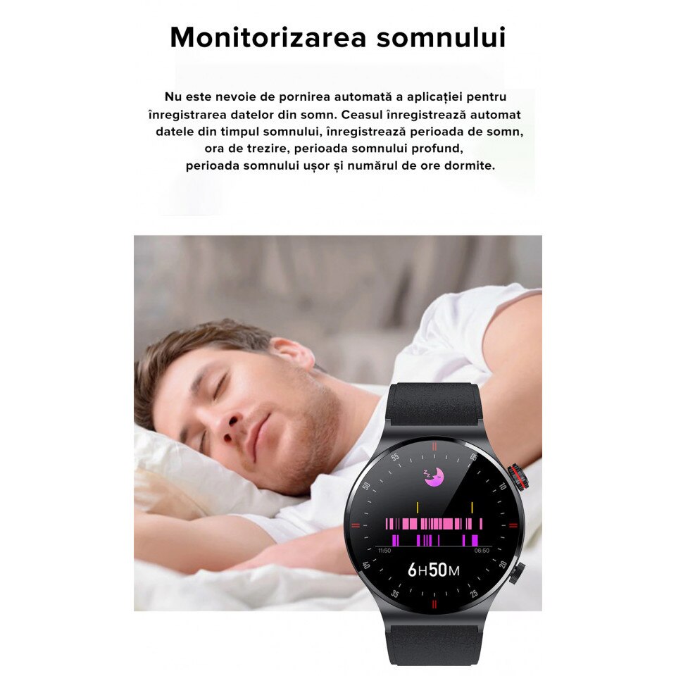 SmartWatch LQT Metallicum, Apelare Bluetooth, Buton rotativ, Tracker ...