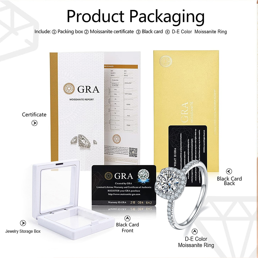 Inel Logodna Diamant Moissanite, 1ct, Argint 925 - eMAG.ro