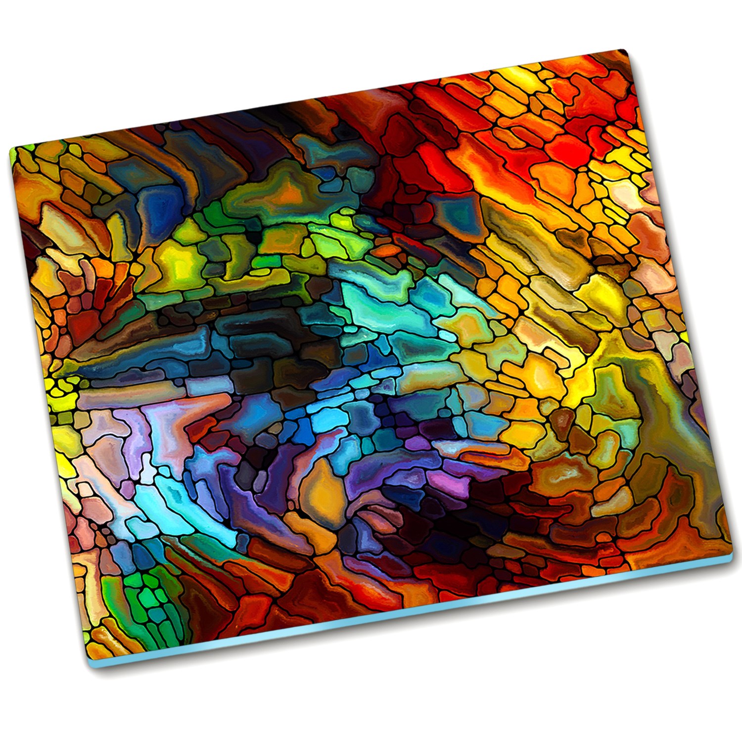 Tocator pe sticla, Tulup, Vitraliu, 600 x 520 mm, Multicolor - eMAG.ro