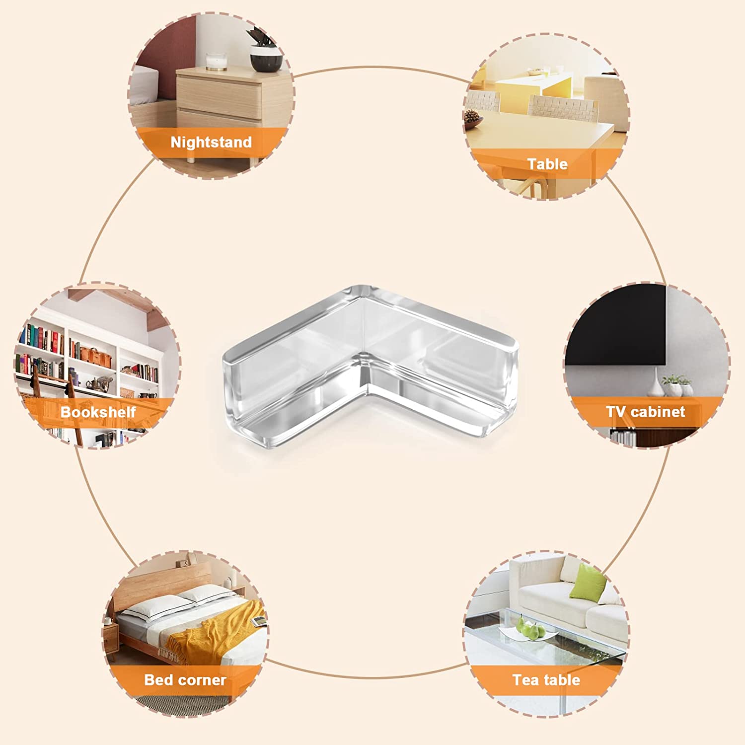 Set 10 coltare autoadezive pentru colturi mobilier, pentru protectia ...