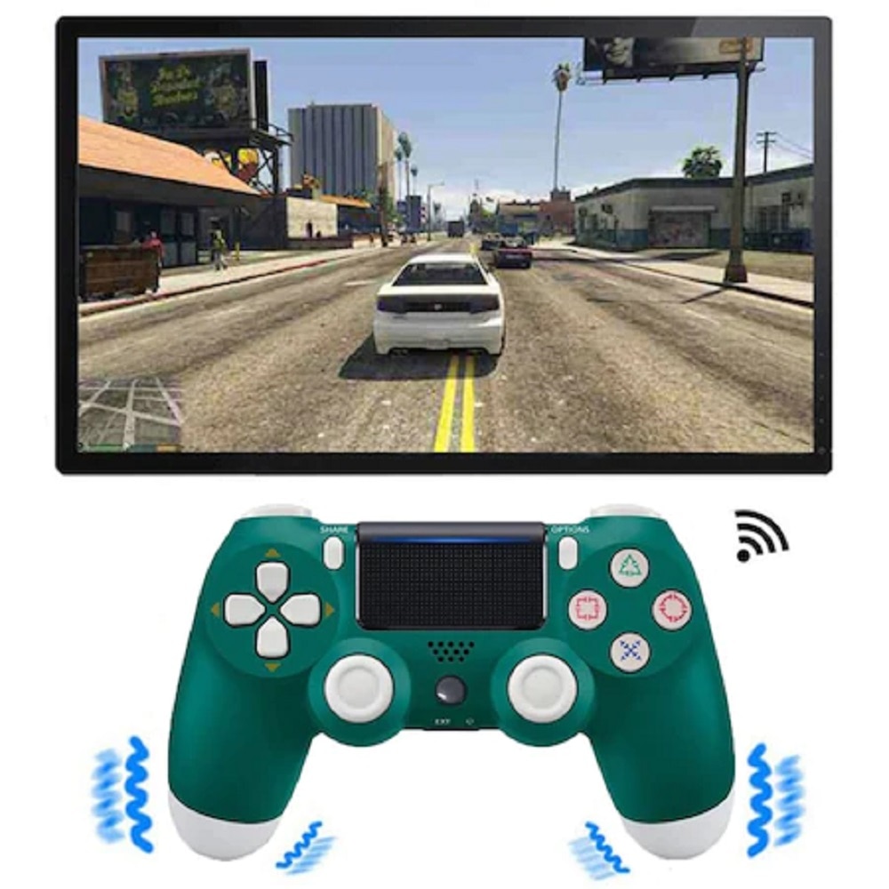 Controller Wireless, compatibil PS4, PS4 Slim, PS4 Pro, cablu USB ...