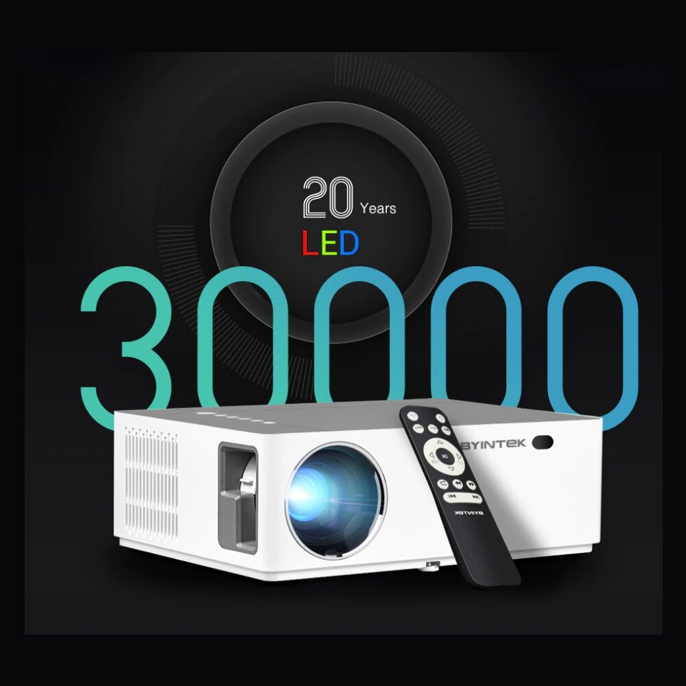 Videoproiector LCD Byintek K20 Basic, Full HD, Contrast 15000:1, Lumeni 500 ANSI, Boxe Integrate ...