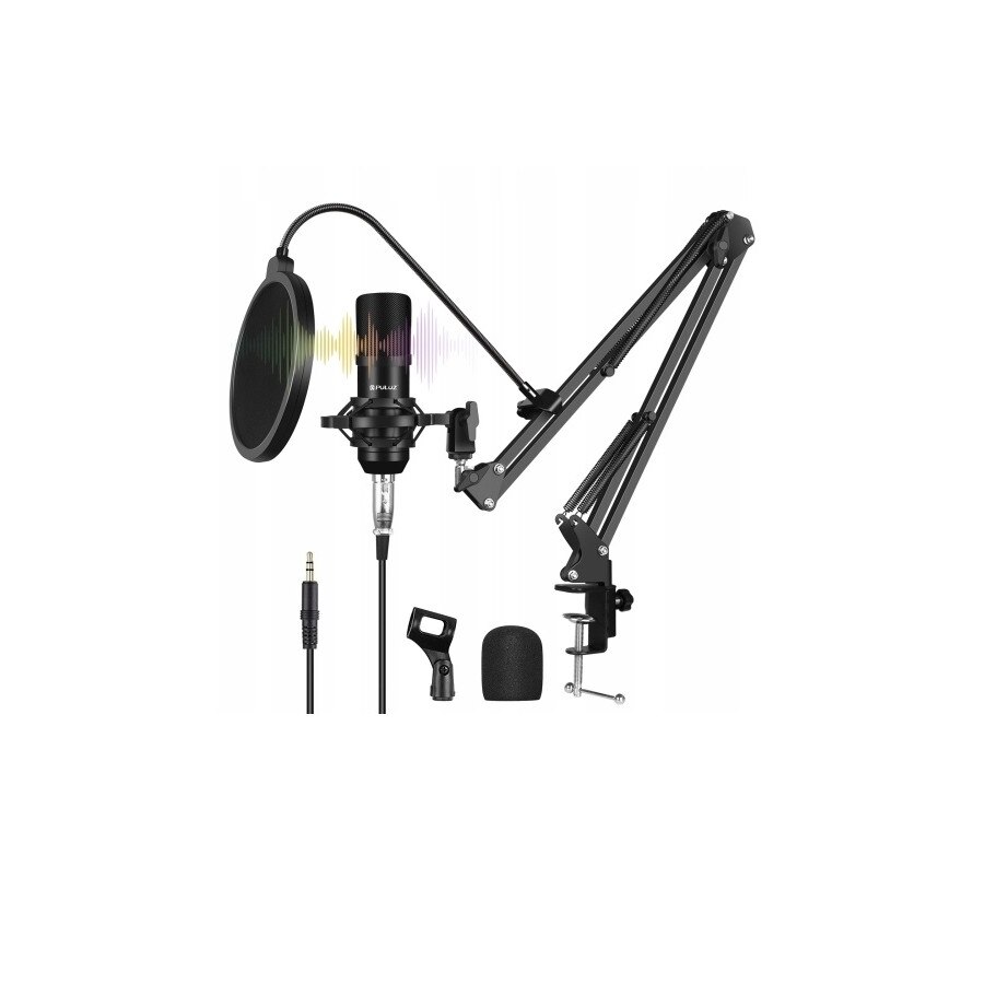 Set microfon Puluz, filtru, trepied, 3 in 1, Negru - eMAG.ro