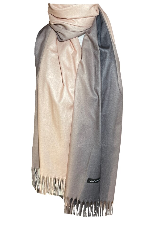 Fular tip sal doua fete in degrade, Dacali, roz deschis,180 x 70 cm ...