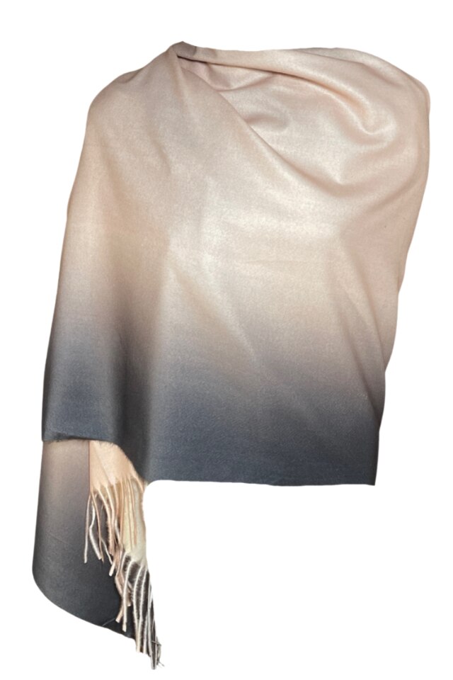 Fular tip sal doua fete in degrade, Dacali, roz deschis,180 x 70 cm ...