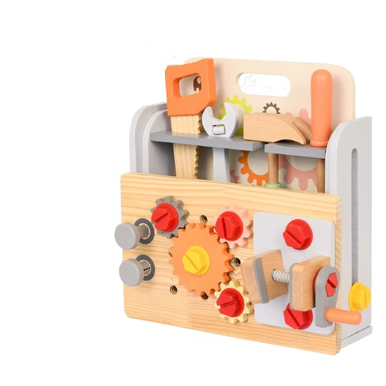 Mini Banc de Lucru Multifunctional cu Unelte din Lemn, Atelier de scule ...