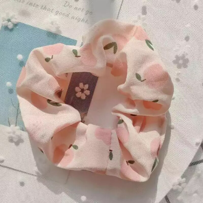 Elastic pentru par, model fructe delicioase, roz cu mere roz, EFAYN ...