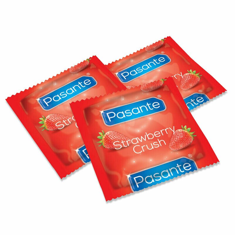 Prezervative, Pasante, Strawberry Crush, cu aroma de capsuni, 144buc ...