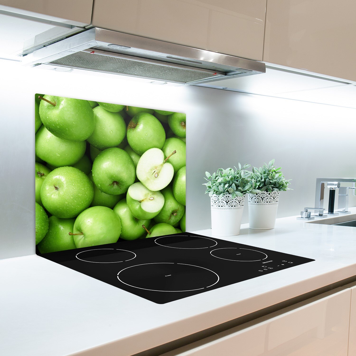 Tocator pe sticla, Tulup, Mere verde, 60 cm x 52, Verde - eMAG.ro