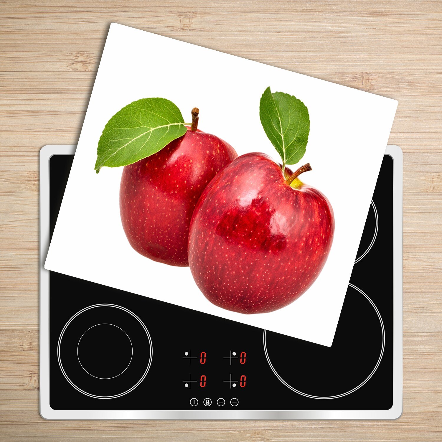 Tocator pe sticla, Tulup, Mere rosii, 60 cm x 52, Rosu - eMAG.ro