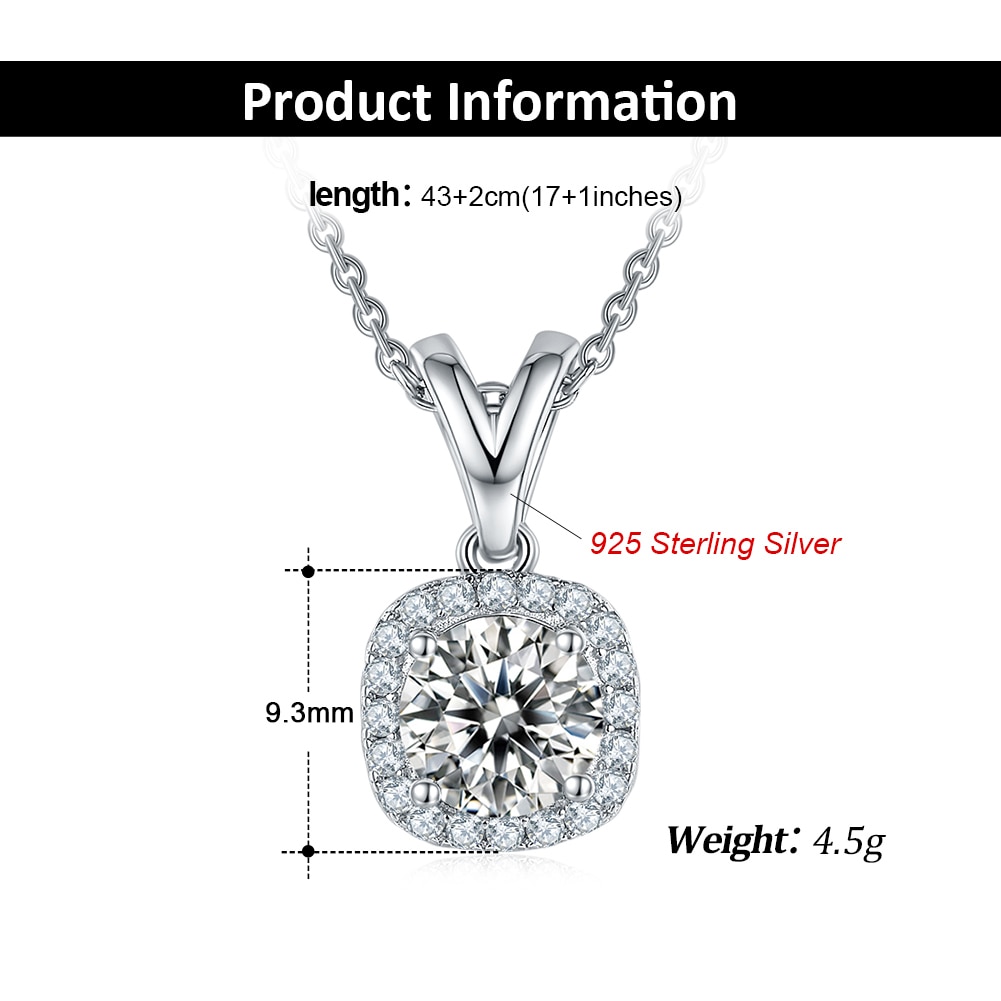 Set Colier si Cercei cu Diamant Moissanite, Argint 925 - eMAG.ro