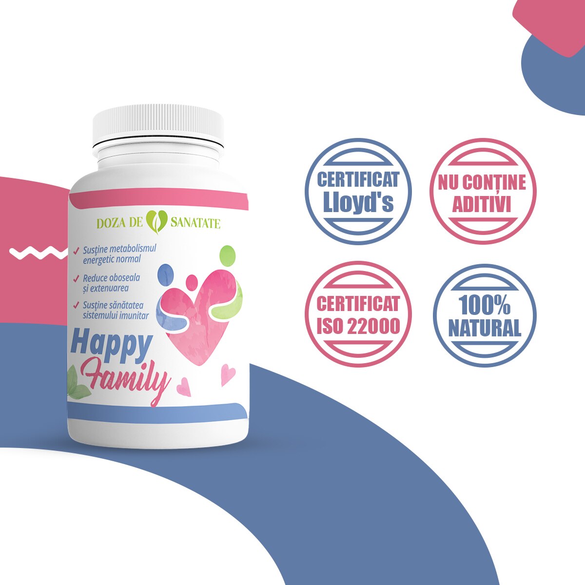 Supliment alimentar multivitamine, Doza de Sanatate, Happy Family, 30 ...