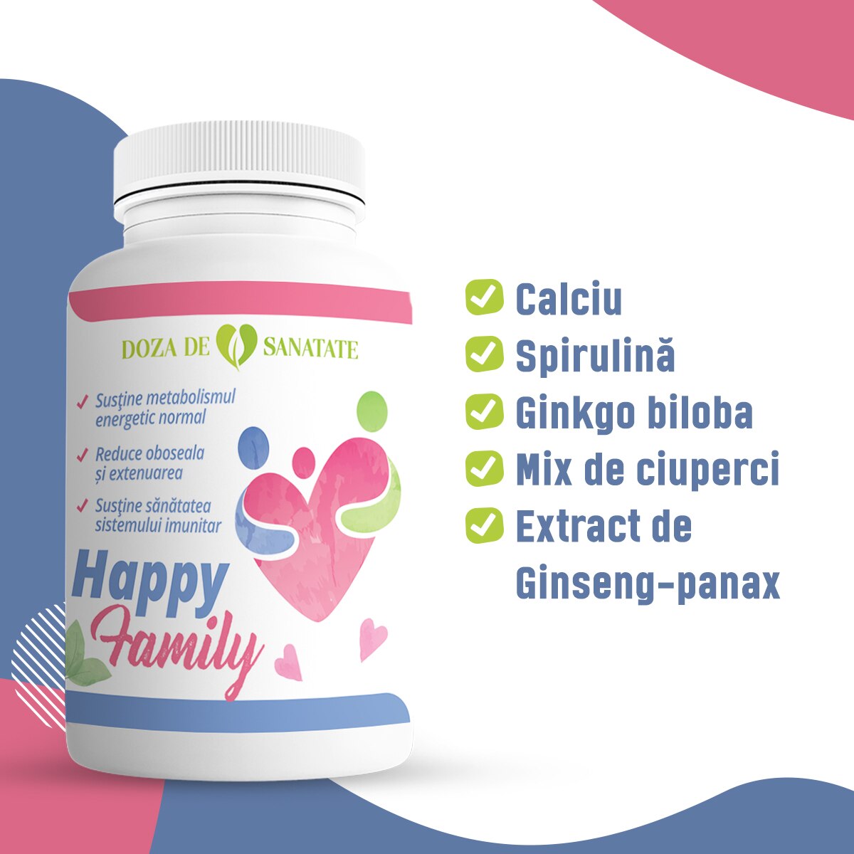 Supliment alimentar multivitamine, Doza de Sanatate, Happy Family, 30 ...