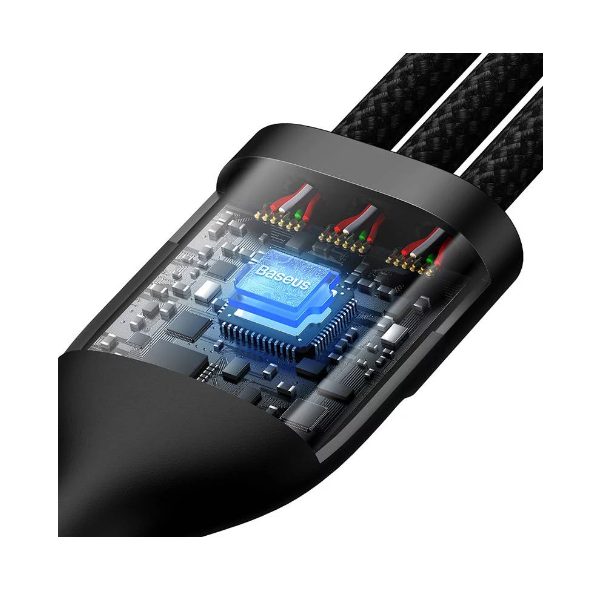 Cablu, Baseus, 3 in 1, USB C la Lightning, USB C/micro USB, 1,5 m, 100 ...