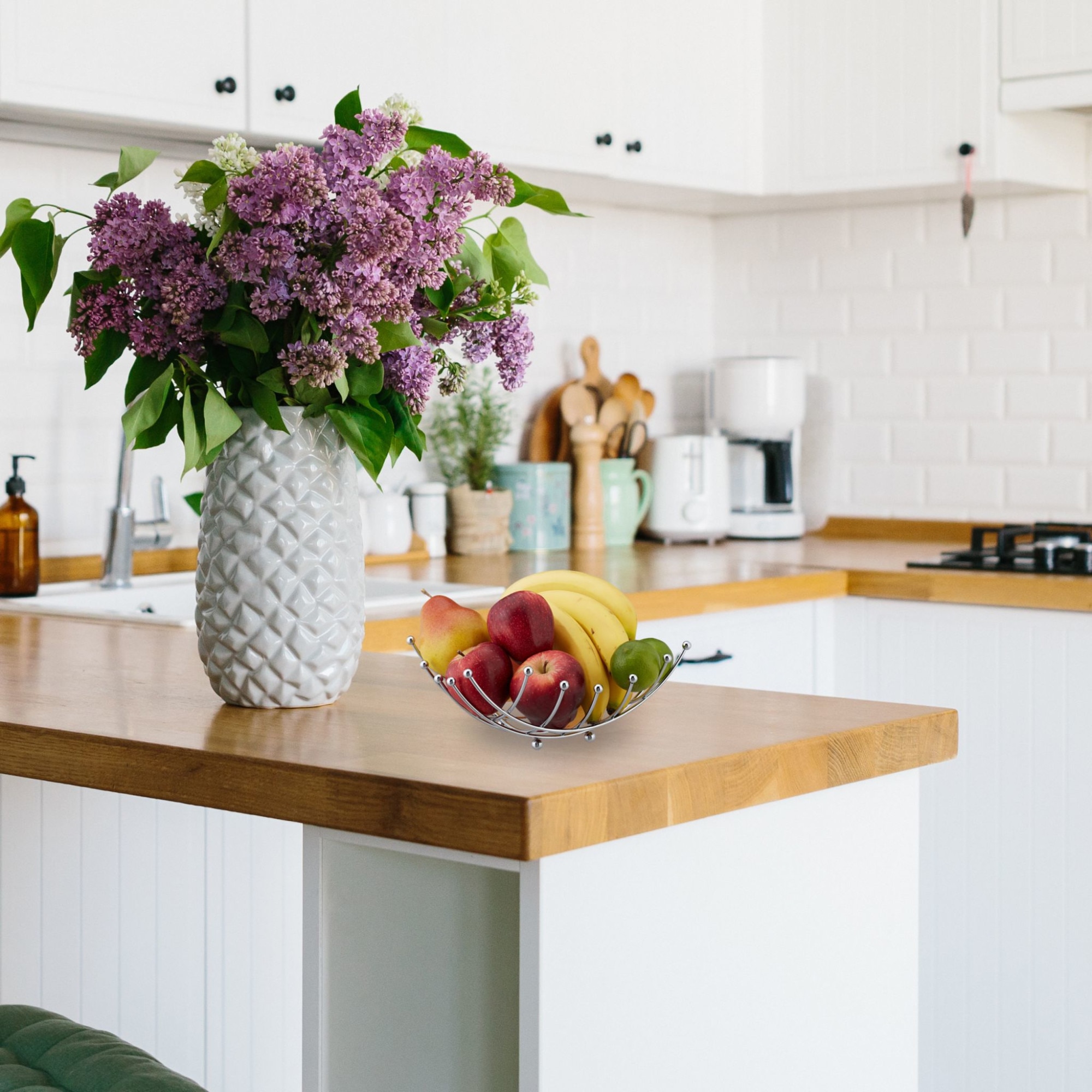 Cos pentru fructe Relaxdays, din metal, 10 x 26 x 26 cm - eMAG.ro