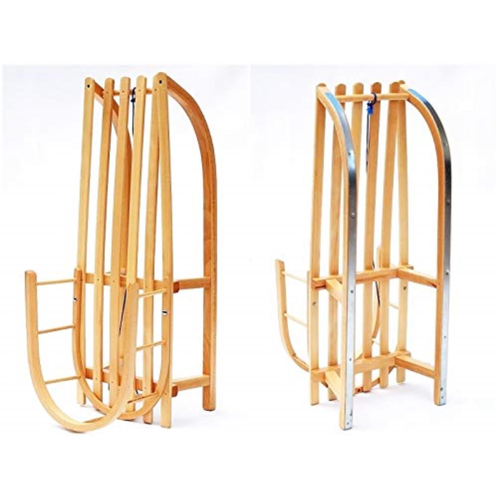 Sanie din lemn cu spatar si sfoara de tras - eMAG.ro