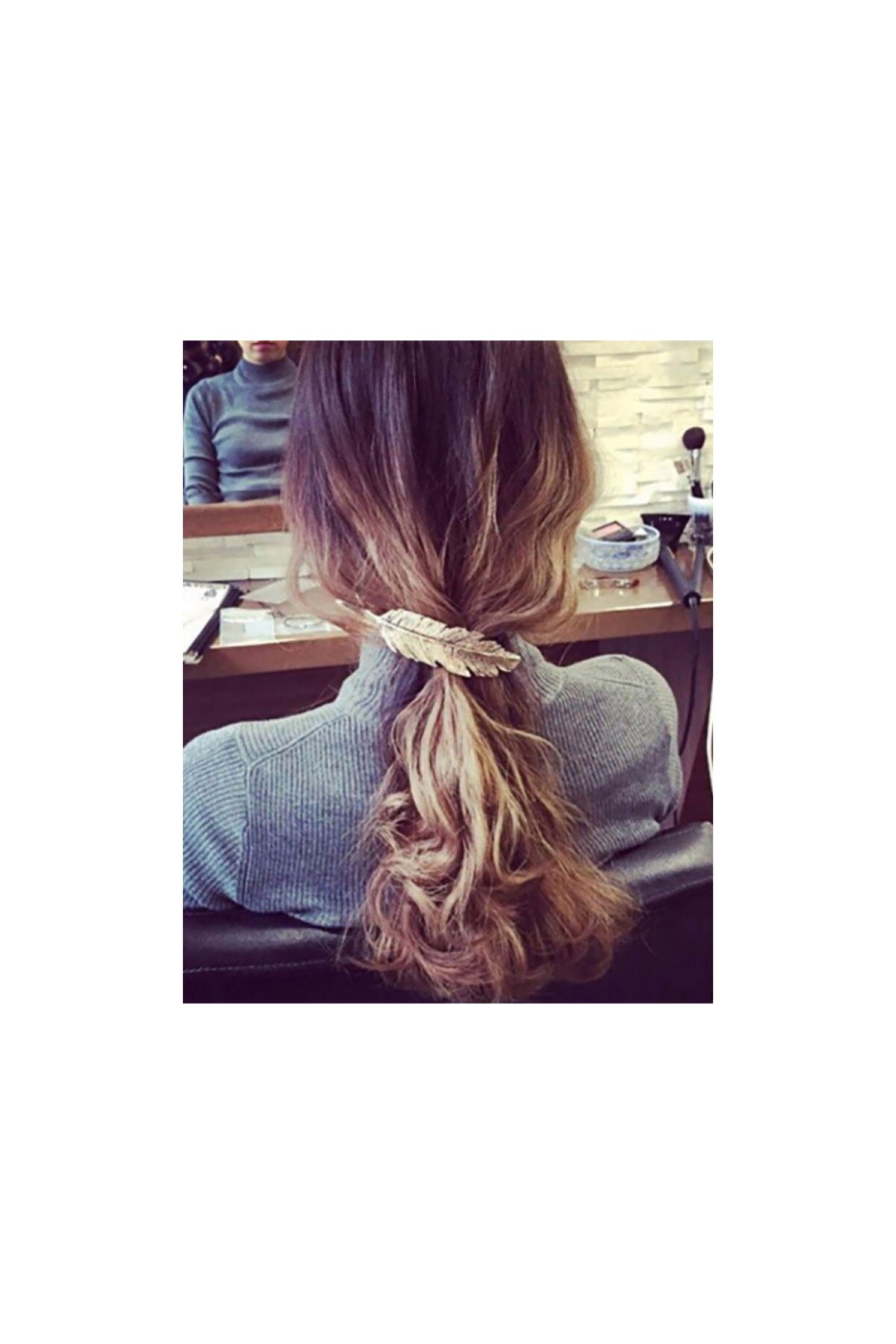 Agrafa de par in forma de frunza, Zola®, metalica, 10 x 2.8 cm, aurie ...