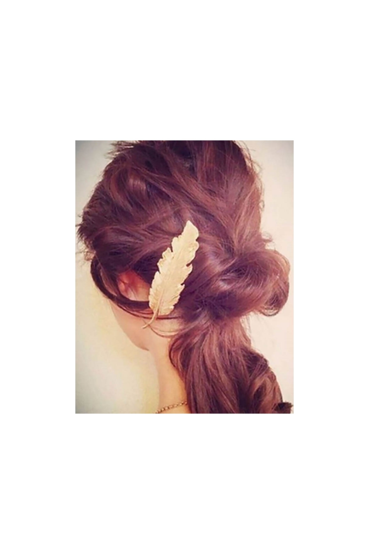 Agrafa de par in forma de frunza, Zola®, metalica, 10 x 2.8 cm, aurie ...