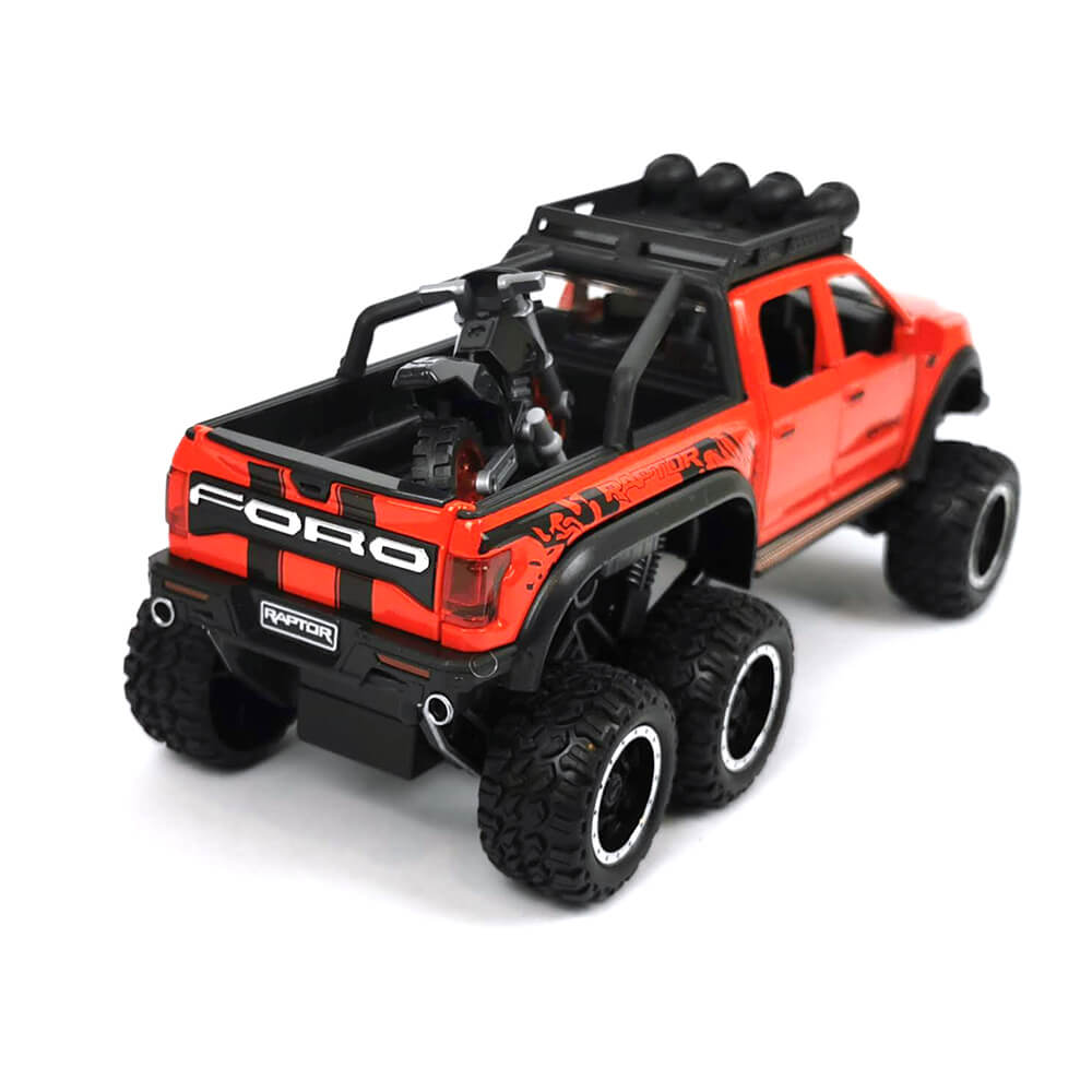 Set Masina + Motor din metal, Model Ford Jeep, Rosu - eMAG.ro